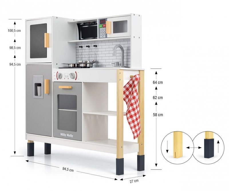 Milly Mally Medinė Virtuvė Esket Grey - www.elektronikostaskas.lt
