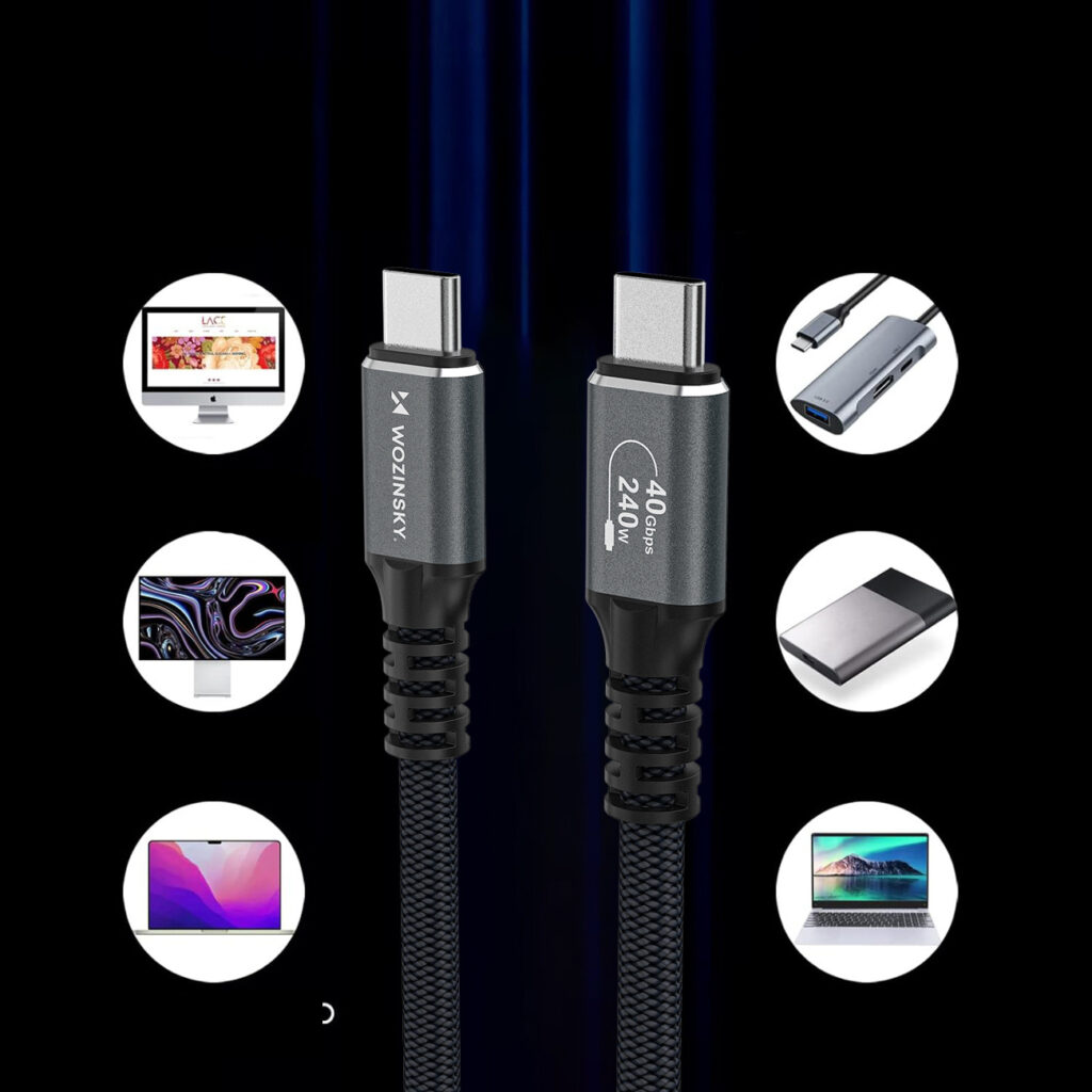 Kabelis "thunderbolt 4" Usb-c 240w 4k 1 M - Juodas - www ...
