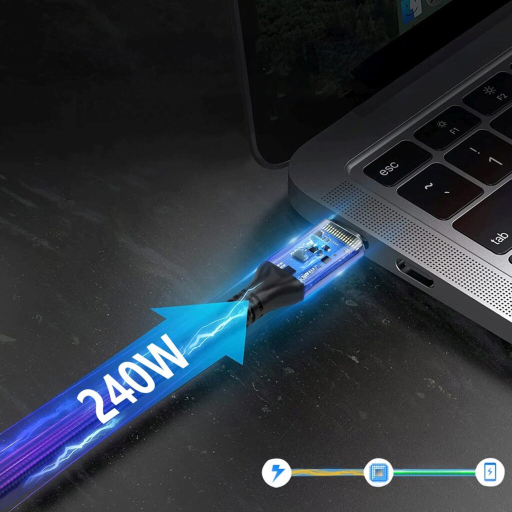 Usb-c "thunderbolt 4" 240 W 2 M 4k Kabelis - Juodas - www ...